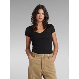 G-Star Raw G-STAR Damen T-Shirt "Base V-Neck Cap Top"schwarz, Gr. S, Obermaterial: 95% Baumwolle, 5% Elasthan, Shirts