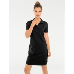 Heine Damen Shirtkleid "Polokleid", schwarz, Gr. 46, unifarben, 95% Baumwolle, 5% Elasthan, Kleider