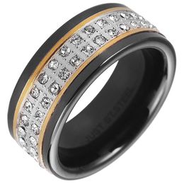 Adelia&acute;s ADELIA ́S Damen Fingerring "Damen Ring aus Edelstahl", 62, Edelstahl, rosa, Edelstahl, Fingerringe