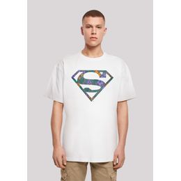 F4NT4STIC Herren T-Shirt "Superman Superheld Floral Logo", wei&szlig;, Gr. L, Obermaterial: 100% Baumwolle, Shirts, Print