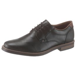 Rieker Herren Schn&uuml;rschuh, Gr. 41, schwarz, Lederimitat, Schuhe, mit modischen Ziern&auml;hten, Freizeitschuh, Halbschuh, Schn&uuml;rschuh