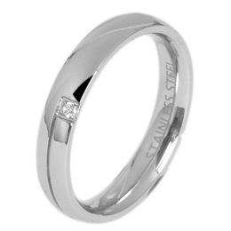 Adelia&acute;s ADELIA ́S Damen Fingerring "Damen Ring aus Edelstahl mit Strass Steinchen", 60, Edelstahl, silber, Edelstahl, Fingerringe