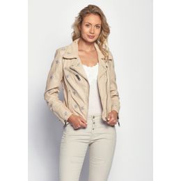 Maze Damen Lederjacke "Blackridge", beige, Gr. L, Obermaterial: 100% Lammleder; Futter: 100% Polyester, Jacken