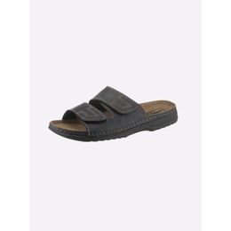 Herren Pantolette, Gr. 43, schwarz, Lederimitat, Schuhe