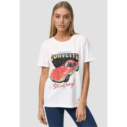 Recovered Damen T-Shirt "Corvette Stingray", wei&szlig;, Gr. M, bedruckt, 100% Baumwolle, Shirts, im zeitlosen Design