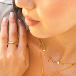 Adelia&acute;s ADELIA ́S Damen Fingerring "Damen Ring aus Edelstahl", 52, Edelstahl, gold, Edelstahl, Fingerringe