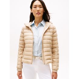 Tommy Hilfiger Damen Steppjacke "UL DOWN REG HOODED JACKET", beige, Gr. XXL, unifarben, Web, Obermaterial: 100% Polyamid, Jacken