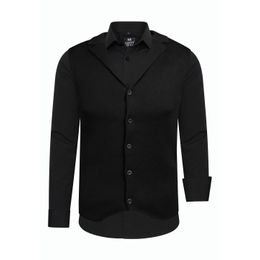 Rusty Neal Herren Langarmhemd, schwarz, Gr. 6XL, mehrfarbig, 60% Baumwolle, 37% Polyester, 3% Elasthan, Hemden, inklusive Langarmhemd und Weste
