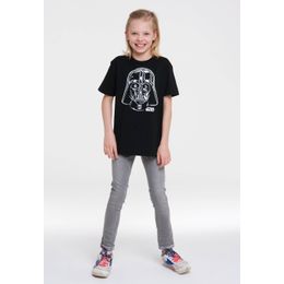 logoshirt M&auml;dchen T-Shirt "Darth Vader - Portrait", schwarz-wei&szlig;, Gr. 104, bedruckt, 100% Baumwolle, Shirts, mit Darth Vader-Print