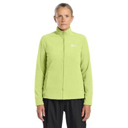 Jack Wolfskin Damen Fleecejacke "TAUNUS", gr&uuml;n, Gr. XS, Fleece, Obermaterial: 100% Polyester, Jacken, leichter, dehnbarer, atmungsaktiver Midlayer