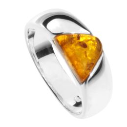 OSTSEE-SCHMUCK Damen Fingerring "- Asta - Silber 925/000 - Bernstein", 52, silber, Fingerringe