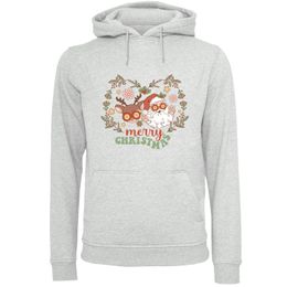 F4NT4STIC Damen Kapuzenpullover "Christmas Hippie Santa And Reindeer", grau, Gr. M, Obermaterial: 65% Baumwolle, 35% Polyester, Pullover, Premium