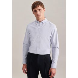 Seidensticker Herren Businesshemd "Slim", blau, Gr. 38, gestreift, 100% Baumwolle, Hemden, Slim Langarm Button-Down-Kragen Streifen