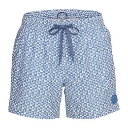 JOOP! JOOP JEANS Herren Badeshorts "Crab", blau, Gr. XXL, bedruckt, Microfaser, Obermaterial: 100% Polyester, Badehosen, mit seitlichen Eingrifftaschen, in