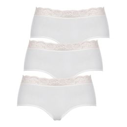Nina von C. Damen H&uuml;ftslip "3er Pack Damen H&uuml;ftslip Slipboutique", Gr. 42, wei&szlig;, Obermaterial: 93% Baumwolle CO. 7% Elasthan EL., Unterhosen