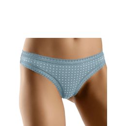 Lascana Damen String, Gr. 48, gr&uuml;n, Jersey, Obermaterial: 95% Baumwolle, 5% Elasthan. Spitze: 90% Polyamid, 10% Elasthan, bedruckt, unifarben,