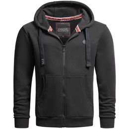 Herren Sweatjacke "ASLomborio", schwarz, Gr. S, Alessandro Salvarini, Obermaterial: 65% Baumwolle, 35% Polyester, Sweatjacken, warme Kapuzenjacke