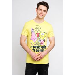 logoshirt Herren T-Shirt "Spongebob", bunt, Gr. S, bedruckt, 100% Baumwolle, Shirts, mit witzigem Statement-Print