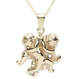OSTSEE-SCHMUCK Damen Kette und Anh&auml;nger Set "- Tierkreiszeichen Zwillinge - Gold 333/000 -", 45, gold, Gelbgold 333, Schmuck_Sets