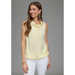 Laura Scott Damen Blusentophellgelb, Gr. 48, gl&auml;nzend, unifarben, Web, Obermaterial: 100% Polyester. R&uuml;ckenteil: 95% Viskose, 5% Elasthan, Blusen,