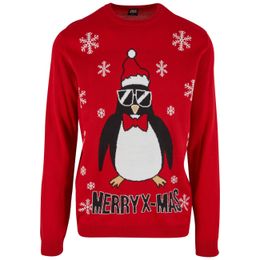 Urban Classics Herren Rundhalspullover "Urban Classics Christmas Sweater"rot, Gr. L, mehrfarbig, 100% Polyacryl, Pullover
