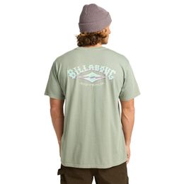 Billabong Herren T-Shirt "Arch Wave Washed"grau gr&uuml;n, Gr. L, Obermaterial: 100% Walkfrottier;, Shirts