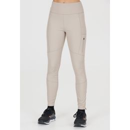 Endurance Damen Trainingstights "Elinor", beige, Gr. 36, unifarben, 85% Nylon, 15% Elasthan, Hosen, mit wasserabweisender und windblockierender