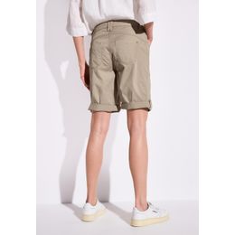 Street One Damen Bermudas "Style Yulius", grau, Gr. 42, unifarben, Web, Obermaterial: 98% Baumwolle, 2% Elasthan, Hosen, Sommerhose mit Turn-Up