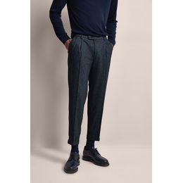 Bugatti Herren Bundfaltenhose, blau, Gr. 38, unifarben, 78% Polyester, 16% Viskose, 4% Wolle, 2% Lyocell, Hosen, besonders soft