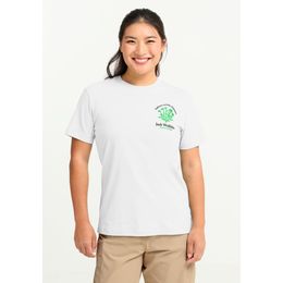 Jack Wolfskin Damen T-Shirt "CAREFREE T W"plant, starkwei&szlig;, Gr. XL, Obermaterial: 100% BAUMWOLLE, Shirts
