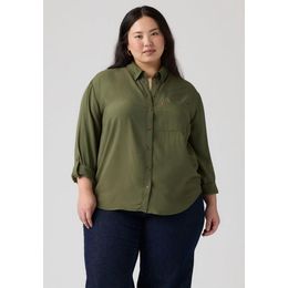 LEVI'S&reg; PLUS LEVI'S PLUS Damen Hemdbluse "PLUS DARLENE SHIRT"deep depths, Gr. XL, unifarben, Web, Obermaterial: 100% Viskose, Blusen, aus flie&szlig;ender Viskose