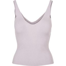 Urban Classics Damen Tanktop "Urban Classics Damen Ladies Rib Knit Top"softlila, Gr. XXXL, unifarben, 35% Viskose, 35% Polyacryl, 30% Polyamid, Tops