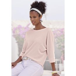 Vivance Damen 3/4-Arm-Shirt "aus b&uuml;gelfreier Cr&ecirc;pe-Qualit&auml;t", rosa, Gr. 32, unifarben, Cr&ecirc;pe, Obermaterial: 98% Polyester, 2% Elasthan, Shirts
