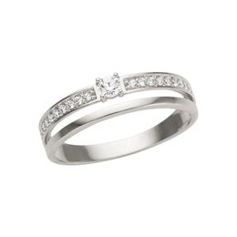 Firetti Damen Fingerring "Schmuck Geschenk Gold 333 Damenring Goldring", 16, Wei&szlig;gold 333, 2mm, wei&szlig;, Wei&szlig;gold 333, Fingerringe, mit Zirkonia (synth.)