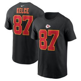 Nike Damen T-Shirt "Nike T-Shirt Kansas City Chiefs Nike Kelce 87", schwarz, Gr. M, 100% Baumwolle, Shirts