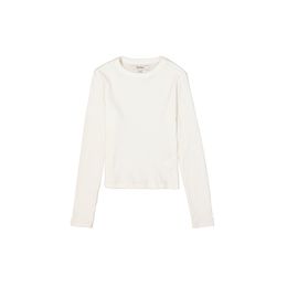 Longsleeve Garcia, M&auml;dchen, Gr. 128/134, sanftes wei&szlig;, Jersey, Obermaterial: 95% Baumwolle, 5% Elasthan, unifarben, k&ouml;rpernah h&uuml;ftbedeckend, Rundhals, Shirts, in Ripp-Optik, f&uuml;r Girls