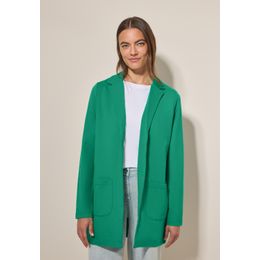 Cecil Damen Longblazer, gr&uuml;n, Gr. XXL, Strukturmuster, Stoff, 72% Viskose, 24% Polyamid, 4% Elasthan, Blazer, mit Reverskragen