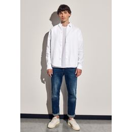 Street One MEN Herren Leinenhemd, wei&szlig;, Gr. L, unifarben, Leinenmischung, 100% Leinen, Hemden, mit Knopfleiste