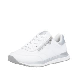 Remonte Damen Plateausneaker, Gr. 41, wei&szlig;, Leder, Lederimitat, unifarben mit Farbeinsatz, Schuhe, Schn&uuml;rschuh, Halbschuh, Freizeitsneaker mit