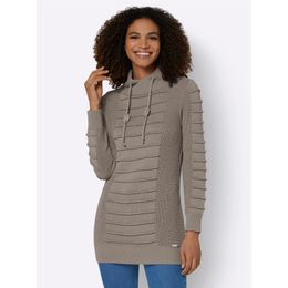 Casual Looks Damen Longpullover "Longpullover", grau, Gr. 40, unifarben, 50% Baumwolle, 50% Polyacryl, Pullover