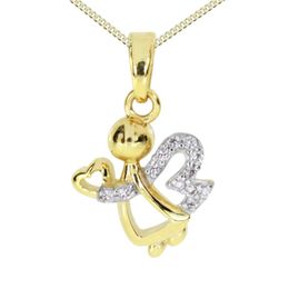 OSTSEE-SCHMUCK Damen Kette und Anh&auml;nger Set "- Engel - Gold 333/000 - Zirkonia", 45, gold, Gelbgold 333, Schmuck_Sets