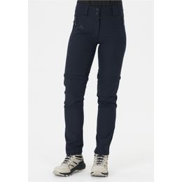 WHISTLER Damen Outdoorhose "Gerd", blau, Gr. 42, unifarben, 92% Polyester, 8% Elasthan, Hosen, im funktionalen und vielseitigen Zip-Off-Design
