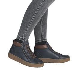 Remonte Damen Plateausneaker, Gr. 36, braun, Leder, Lederimitat, unifarben mit Farbeinsatz, Schuhe, Winterstiefelette, Casual Boots mit