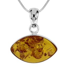 OSTSEE-SCHMUCK Damen Kette mit Anh&auml;nger "- Macy Q - Silber 925/000 - Bernstein", 50, Silber 925 (Sterlingsilber), silber, Silber 925