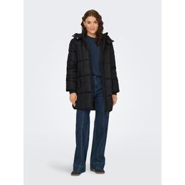 Jacqueline de Yong JDY Damen Steppmantel "JDYDAISY LIFE LONG PADDED JKT. OTW NOOS", schwarz, Gr. M, unifarben mit Farbeinsatz, Web, Obermaterial: 100% Polyester, M&auml;ntel