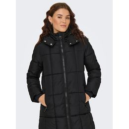 Jacqueline de Yong JDY Damen Steppmantel "JDYDAISY LIFE LONG PADDED JKT. OTW NOOS", schwarz, Gr. XS, unifarben mit Farbeinsatz, Web, Obermaterial: 100% Polyester, M&auml;ntel