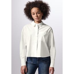 Damen Hemdbluse, wei&szlig;, Gr. 46, STREET ONE STUDIO, unifarben, Web, 100% Baumwolle, Blusen, aus reiner Baumwolle