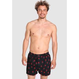 Lousy Livin Underwear LOUSY LIVIN Herren Boxershorts "Rose & Valentines", Gr. M, schwarz-wei&szlig;, 100% Baumwolle, bedruckt, Unterhosen, im praktischen 2er-Pack