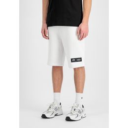 Shorts Alpha Industries "Label Jogger Short", Herren, Gr. L, Normalgr&ouml;&szlig;en, wei&szlig;, Obermaterial: 80% Baumwolle, 20% Polyester, Hosen Shorts