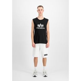Herren Shorts "Label Jogger Short"wei&szlig;, Gr. S, Alpha Industries, Obermaterial: 80% Baumwolle, 20% Polyester, Hosen